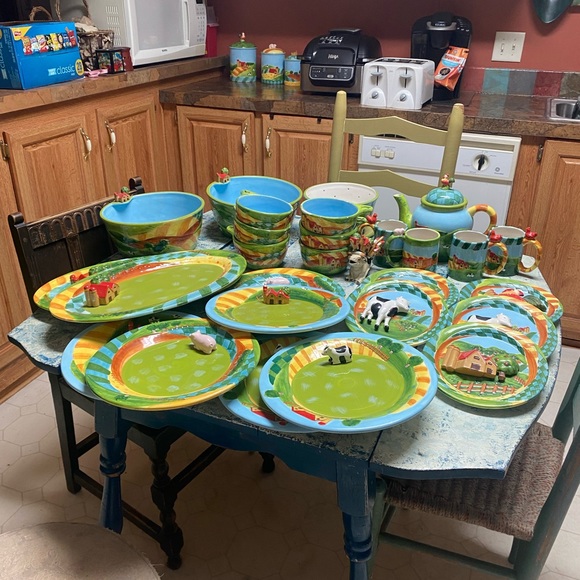 Kitchen | Bella Casa By Ganz Rare 3d Farm Animals Dishes Collection ...